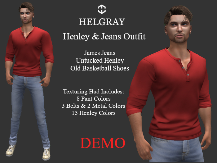 Second Life Marketplace - DEMO - Henley & Jeans Outfit