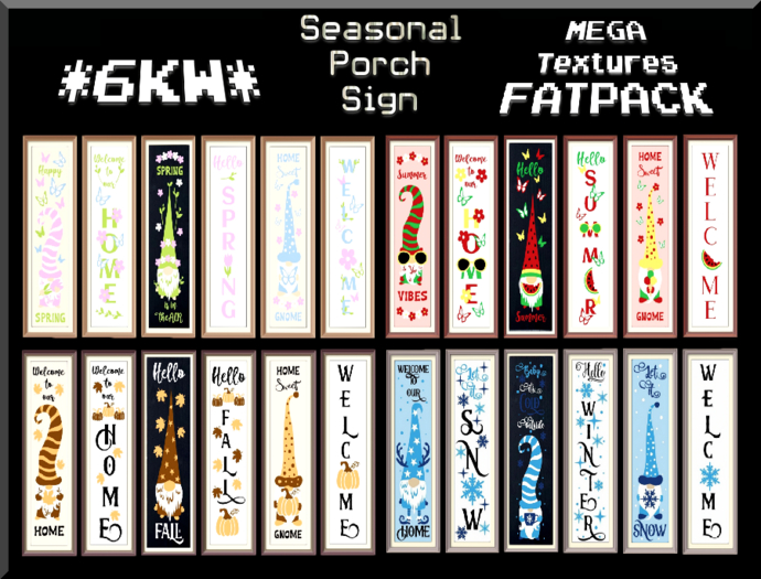 Second Life Marketplace - *6KW* FULL PERM Seasonal Porch Sign MEGA ...