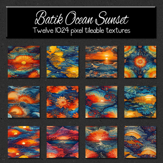 Second Life Marketplace - *Wallflowers* Batik Ocean Sunset