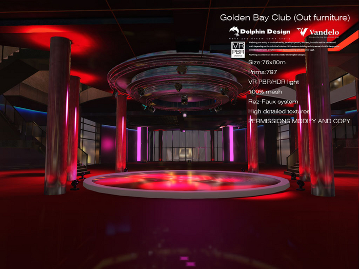 Second Life Marketplace - [Dolphin Design]Golden Bay Club Skybox (Out ...