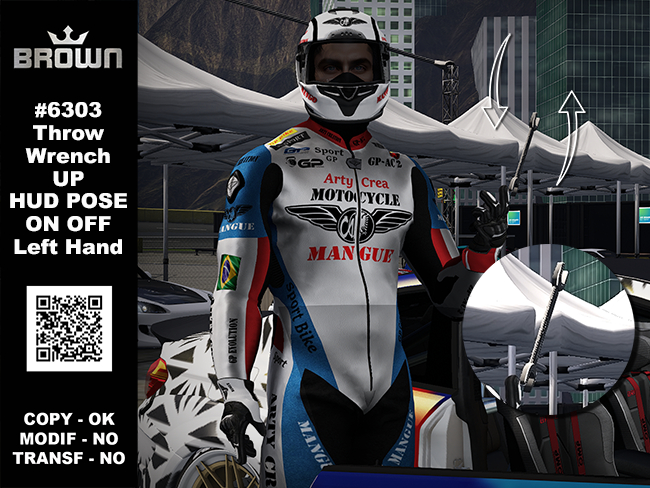 Second Life Marketplace - 6303 Throw Wrench UP - HUD POSE ON OFF - Left ...