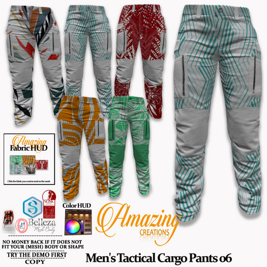 Second Life Marketplace - Tactical Cargo Pants - AmAzInG CrEaTiOnS Men ...