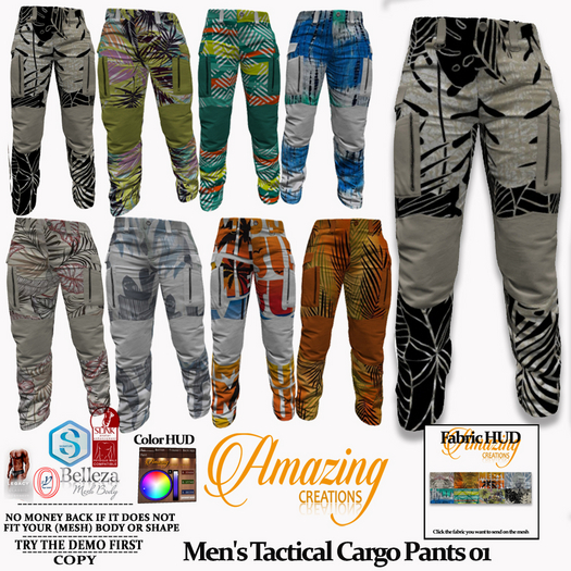 Second Life Marketplace - Tactical Cargo Pants - AmAzInG CrEaTiOnS Men ...
