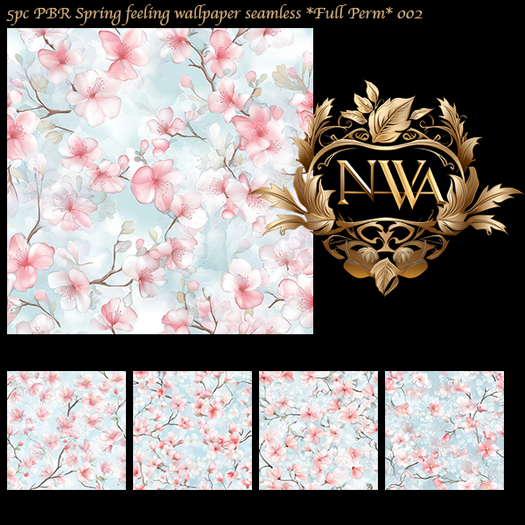 Second Life Marketplace - 5pc PBR Spring feeling wallpaper texture ...