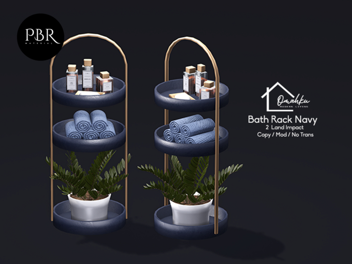 Second Life Marketplace - OMAHKU - Bath Rack Navy