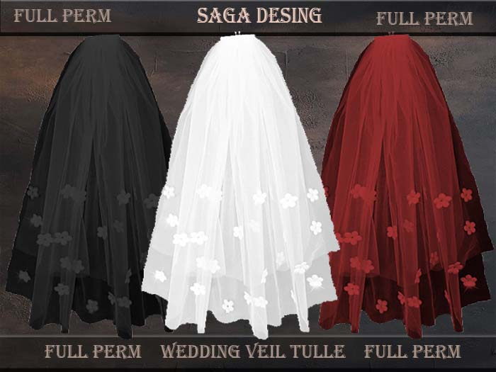 Second Life Marketplace - SaGa Design ''Full Perm'' Wedding Veil Tulle 021
