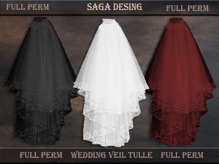 Second Life Marketplace - SaGa Design ''Full Perm'' Wedding Veil Tulle 022