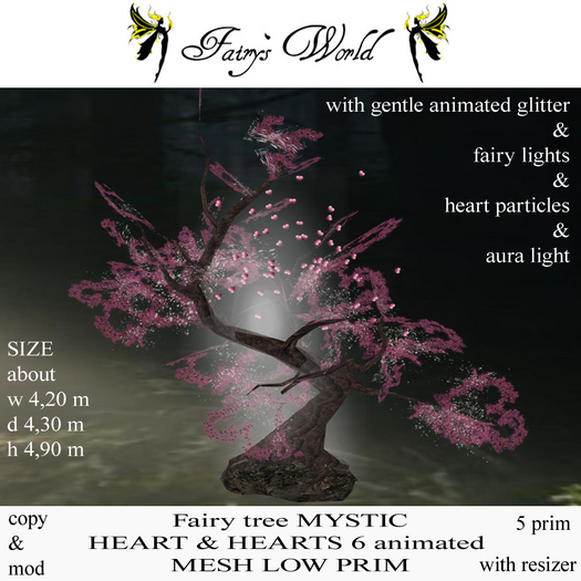Second Life Marketplace - *FW* Fairy tree MYSTIC HEART & HEARTS 6 anim ...