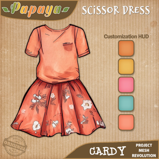 Second Life Marketplace - :Papaya: SCISSOR Dress - Cardy DEMO