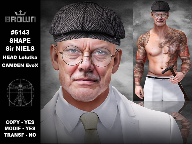 Second Life Marketplace - 6143 SHAPE Sir NIELS HEAD Lelutka CAMDEN EvoX