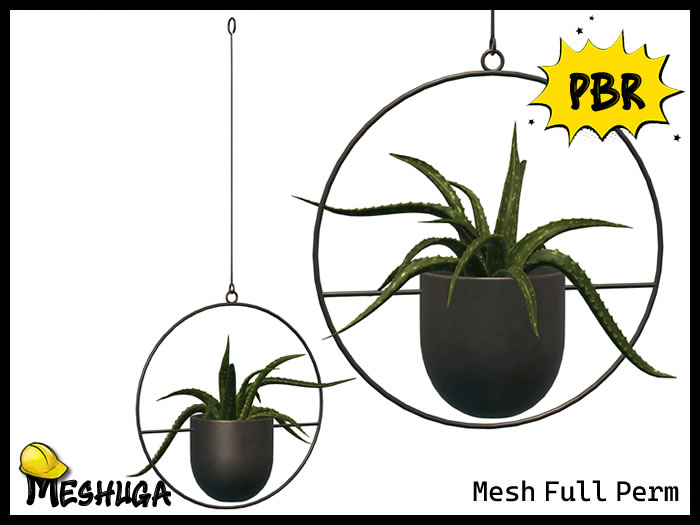 Second Life Marketplace - Meshuga PBR Aloe Vera Plant & Hanging Pot ...