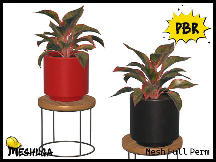Second Life Marketplace - Meshuga PBR Lady Valentine Plant, Pot & Stand ...