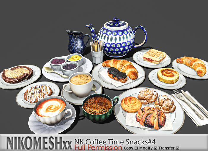Second Life Marketplace - ::NIKOMESH::Full Permission NK.Coffee Time Snacks#4