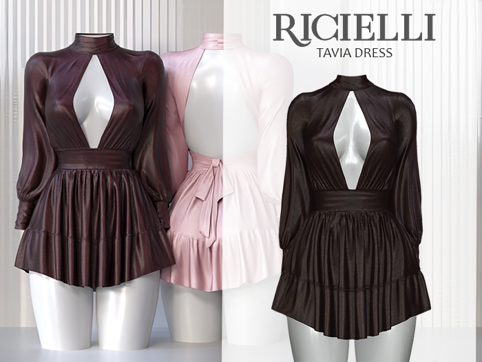 Second Life Marketplace - Ricielli - Tavia Dress / Brown