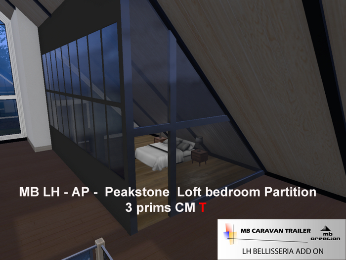 Second Life Marketplace - MB LH - AP - Peakstone Loft bedroom Partition box