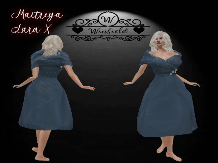 Second Life Marketplace - ~Winfield~ Light Blue Polka Dot Dress