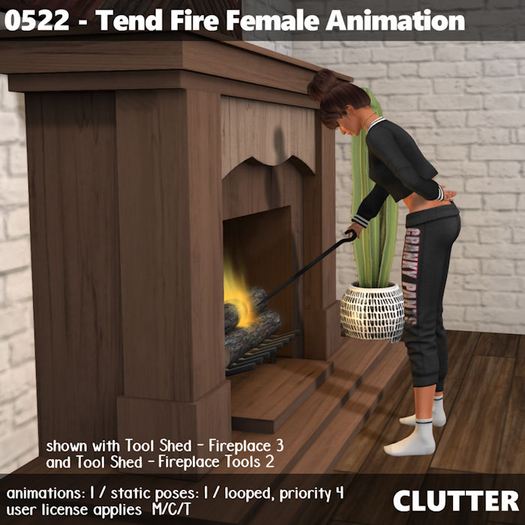 Second Life Marketplace - Clutter - 0522 Tend Fire Female Animations