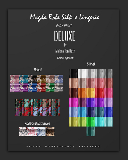 Second Life Marketplace - MVD Magda RobexLingerie -PACK DELUXE PRINT
