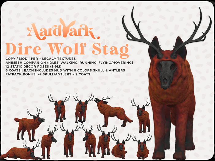 Second Life Marketplace - Aardvark : Dire Wolf Stag - Ashbringer