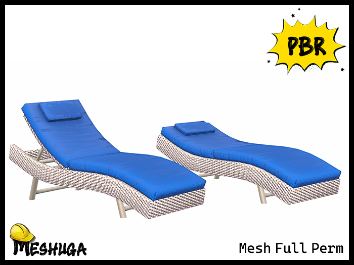 Second Life Marketplace - Meshuga PBR Summer Fun - Long Chair FULL PERM ...