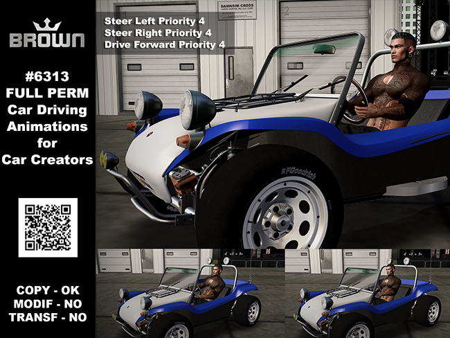 Second Life Marketplace - 6313 Full Perm Car Driving Animations for Car ...