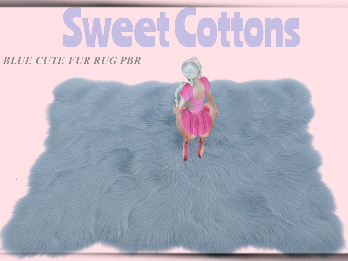 Second Life Marketplace - .Sweet Cotons. BLUE CUTE FUR RUG