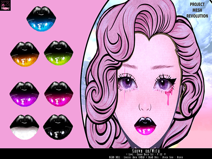 Second Life Marketplace - .:Flamingli:. Black Light Rave Lipstick (PMR)