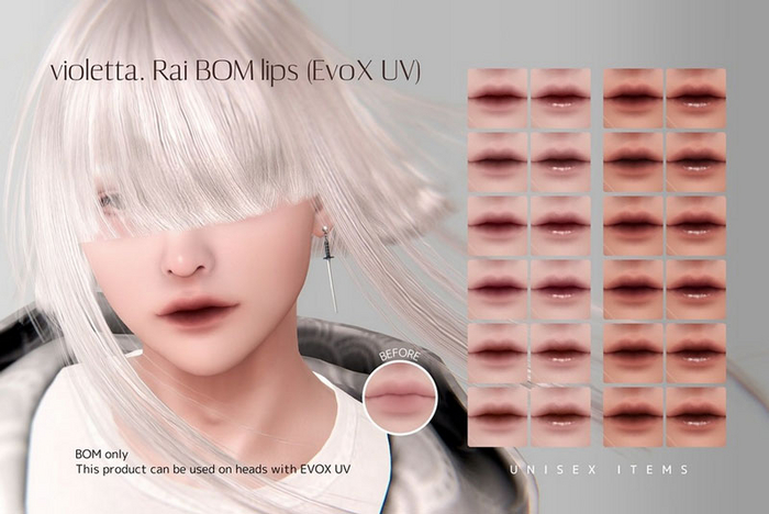 Second Life Marketplace - violetta. Rai BOM lips (EvoX UV)