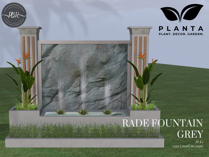 Second Life Marketplace - Planta - Rade Fountain Grey