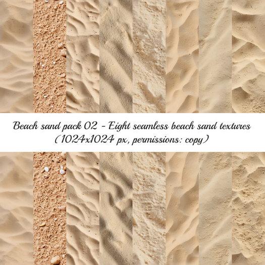 Second Life Marketplace - [Alpha Magic] Beach sand textures pack 02