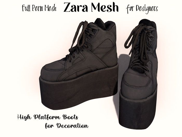 Second Life Marketplace - ZM - High Platform Boots for deco FULL PERM MESH