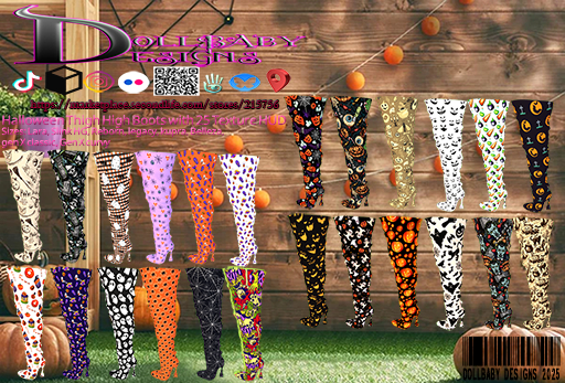 Second Life Marketplace - DBD Halloween Thigh High Boots w/ 25 texture ...