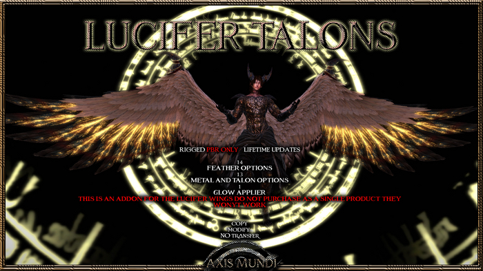 Second Life Marketplace - -AxisMundi-Lucifer Wings Talons