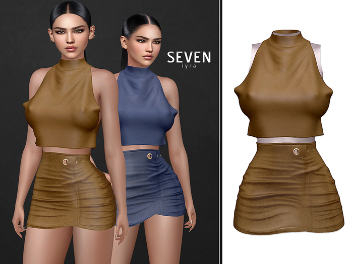 Second Life Marketplace - SEVEN - Lyra OUTFIT (camel)