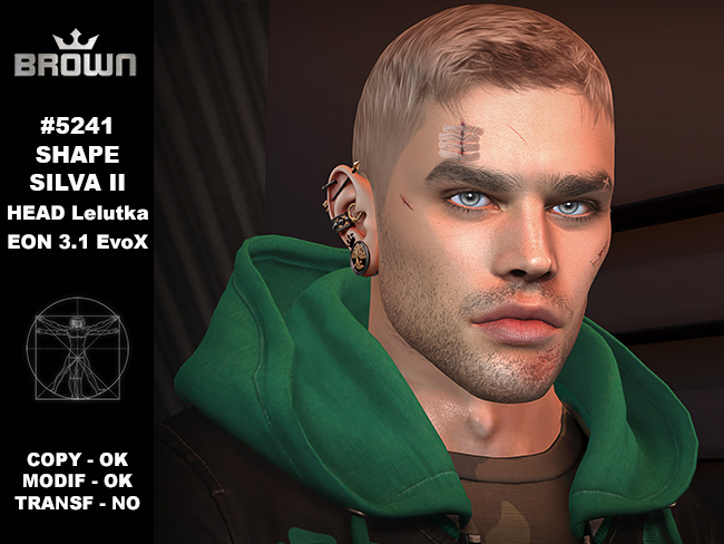 Second Life Marketplace - 5241 SHAPE SILVA II HEAD Lelutka EON 3.1 EvoX