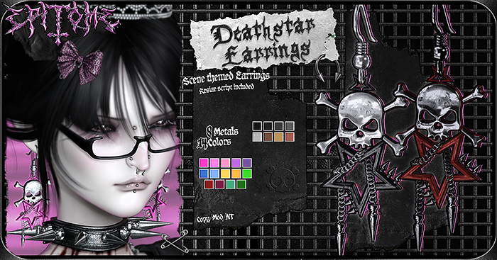 Second Life Marketplace - Epitome ' DeathStar Earrings