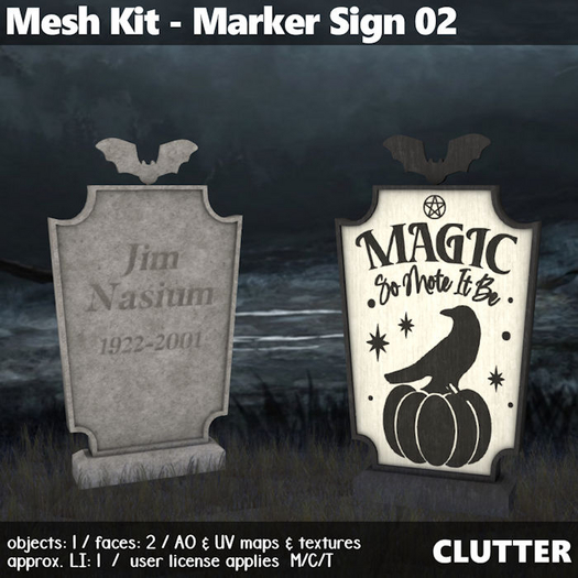 Second Life Marketplace - Clutter - Mesh Kit - Marker Sign 02