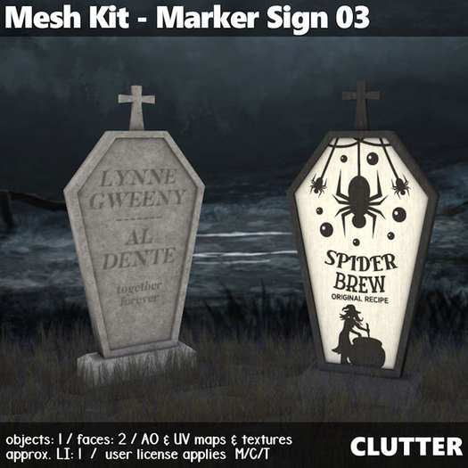 Second Life Marketplace - Clutter - Mesh Kit - Marker Sign 03