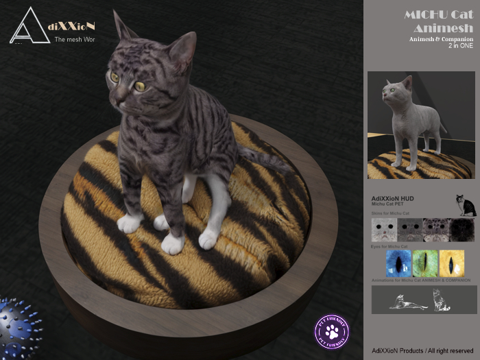Second Life Marketplace - .: AdiXXioN :. MICHU Cat Animesh