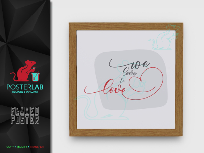 Second Life Marketplace - FRAMED LOVE TO LOVE POSTER | Romance ...