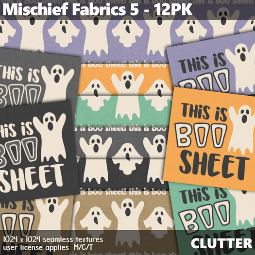 Second Life Marketplace - Clutter - Mischief Fabrics 5 - 12PK
