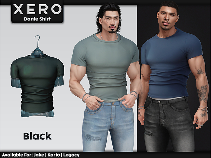 Second Life Marketplace - [XERO] Dante Shirt (Black)