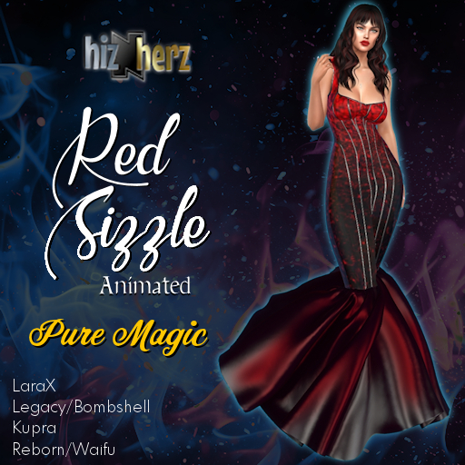 Second Life Marketplace - hizNherz Red Sizzle Gown (Animated)