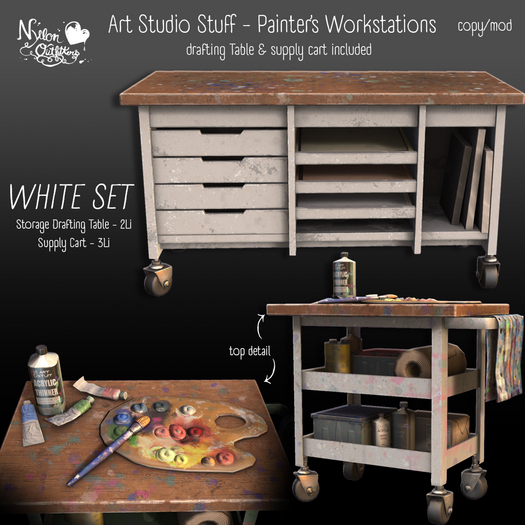 Second Life Marketplace - (NO) Art Studio Stuff - Painters Workstations ...