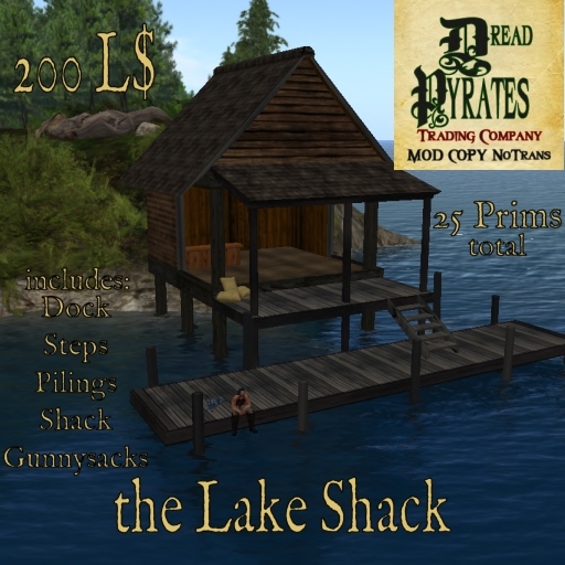 Second Life Marketplace - the Lake Shack (low prim with docks) 200 L$!