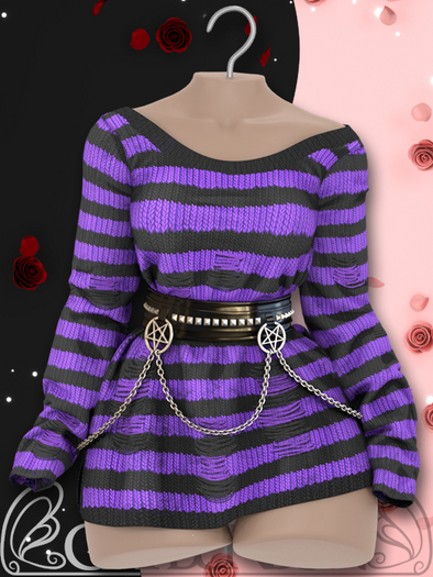 Second Life Marketplace - CryBunBun - Gothcuddles Sweater [Purple ...
