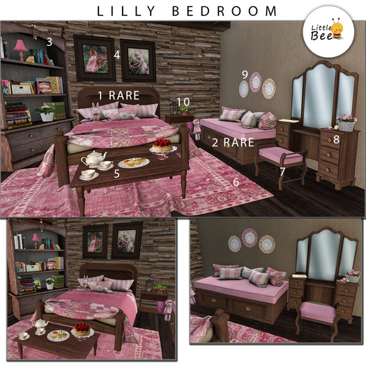 Second Life Marketplace - 02 - Little Bee - Lilly Bedroom RARE