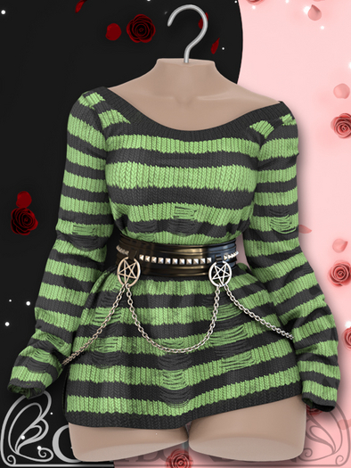 Second Life Marketplace - CryBunBun - Gothcuddles Sweater [Green ...