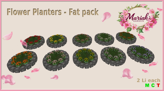 Second Life Marketplace - !MG! - Flower Planters - Fat pack
