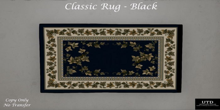 Second Life Marketplace - UTD - Classic Rug- Black